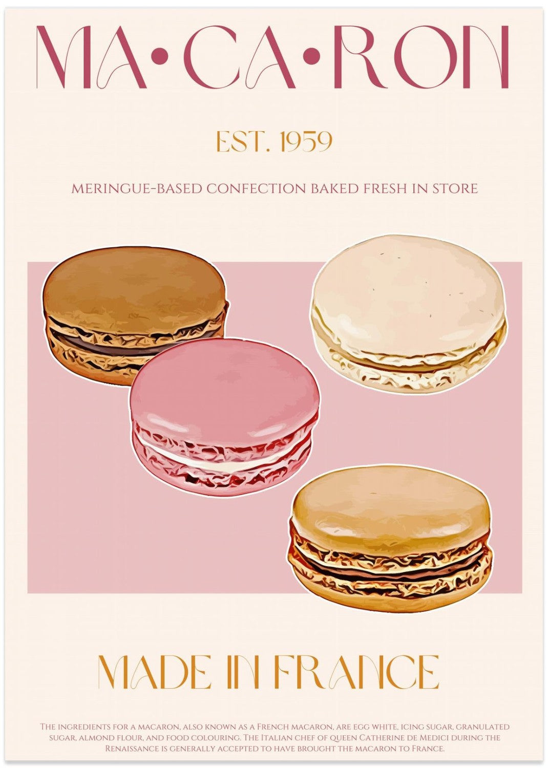 Macaron Print , By Nazma Khokhar |Fine Art Print Poster Canvas Framed