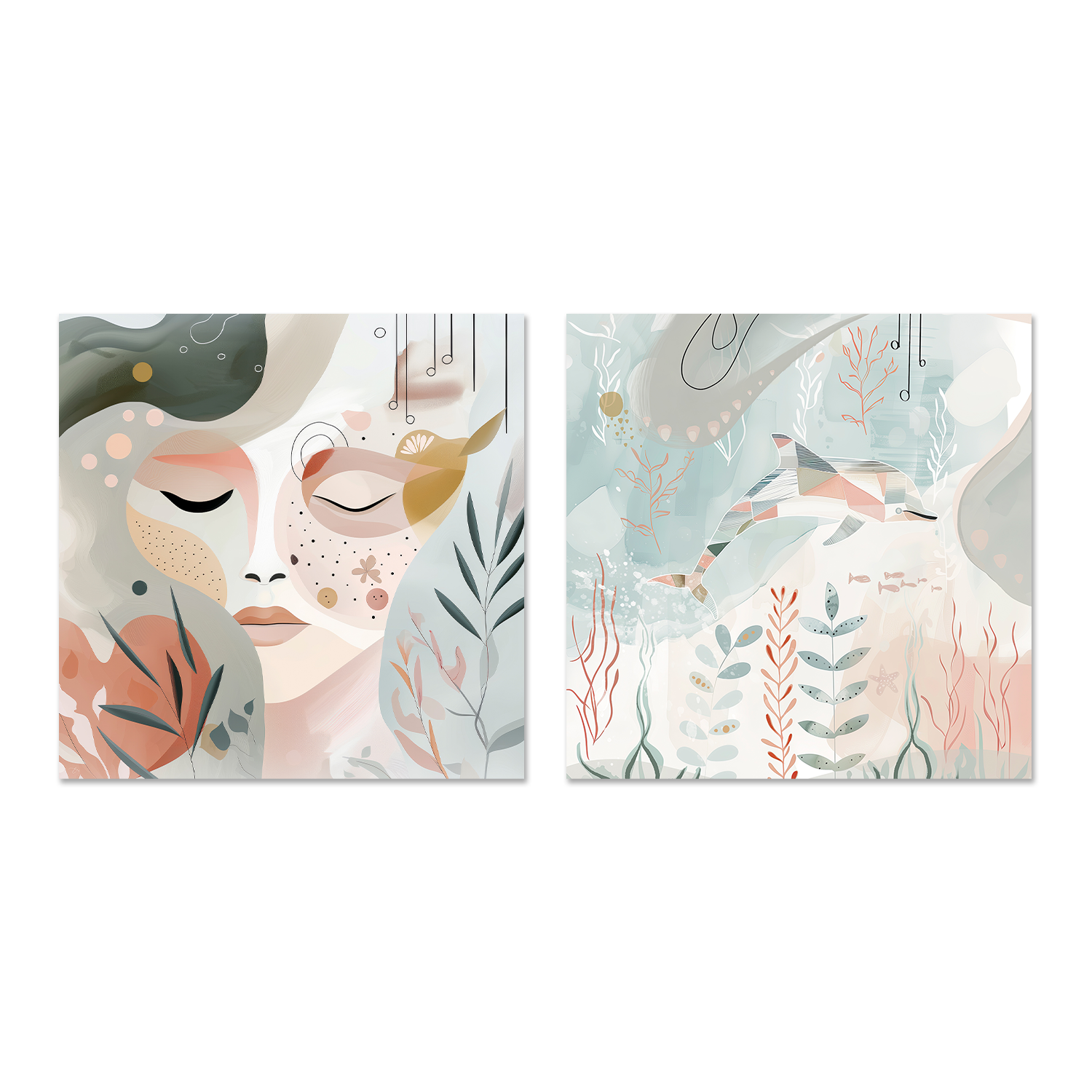 Pearly Cove, Style A & B, Set Of 2 , By Bella Eve |Fine Art Print