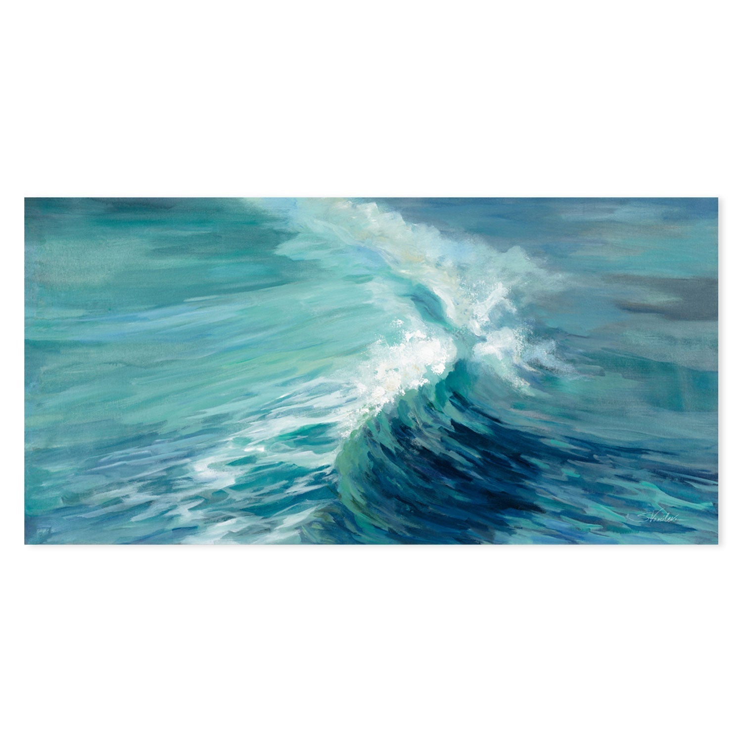 Aquamarine Wave|Canvas Print Poster Wall Art | By Silvia Vassileva