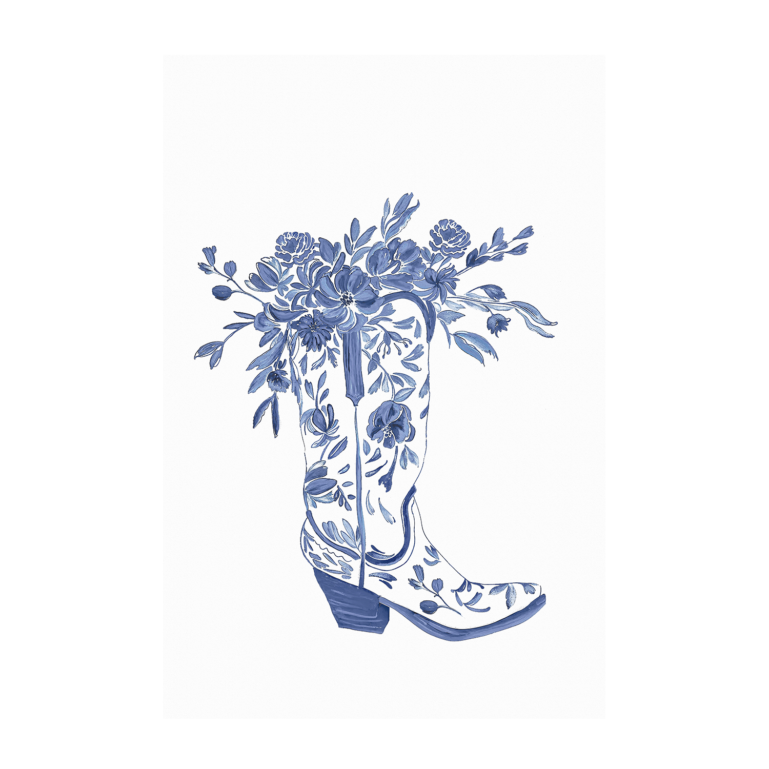 Blue Boot , By Lady Hana |Fine Art Print Poster Canvas Framed