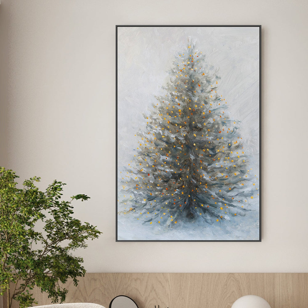 Christmas Tree In Snow|Canvas Print Poster Wall Art | By Plus X Studio