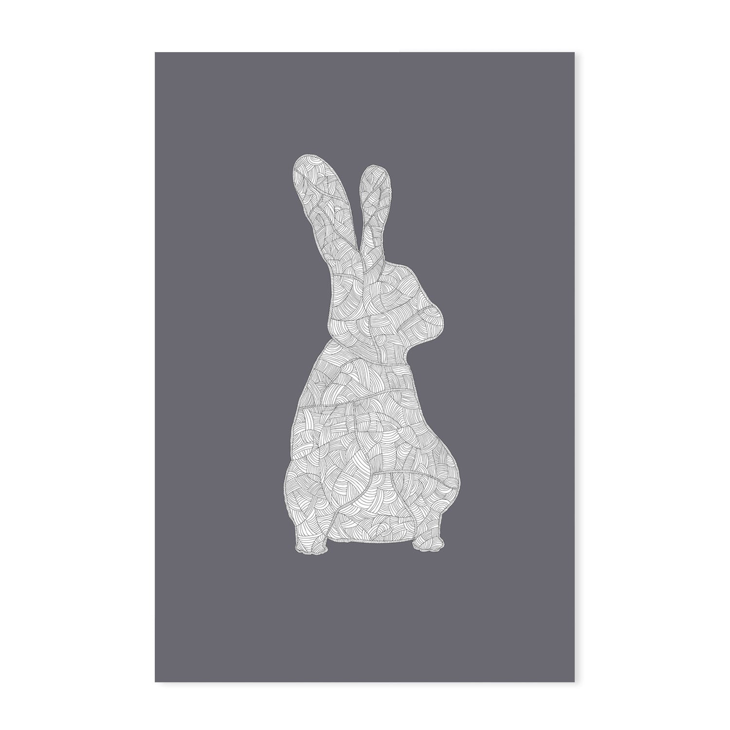 Cool Grey Rabbit, Style A , By Danushka Abeygoda |Fine Art Print
