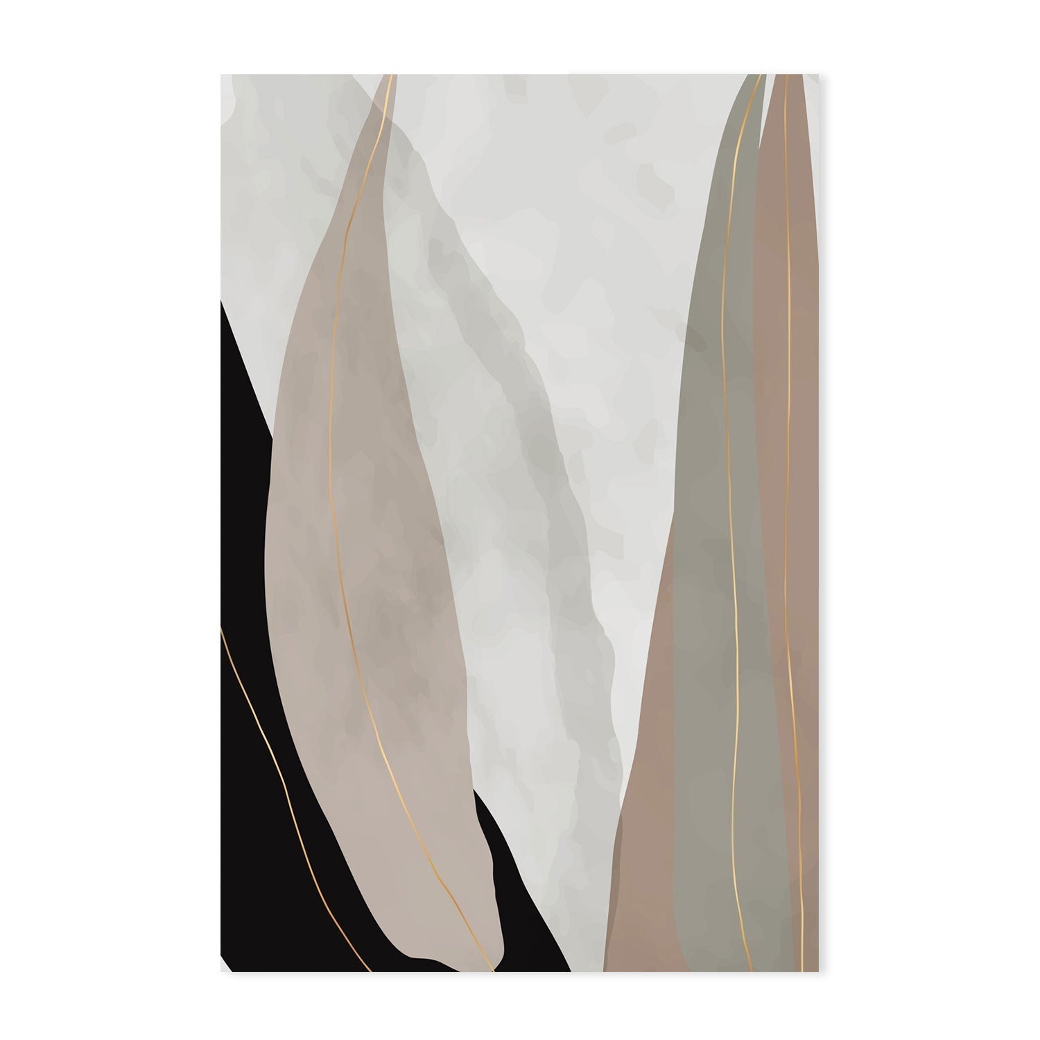 Earthy Leaves, Style A |Fine Art Print Poster Canvas Framed