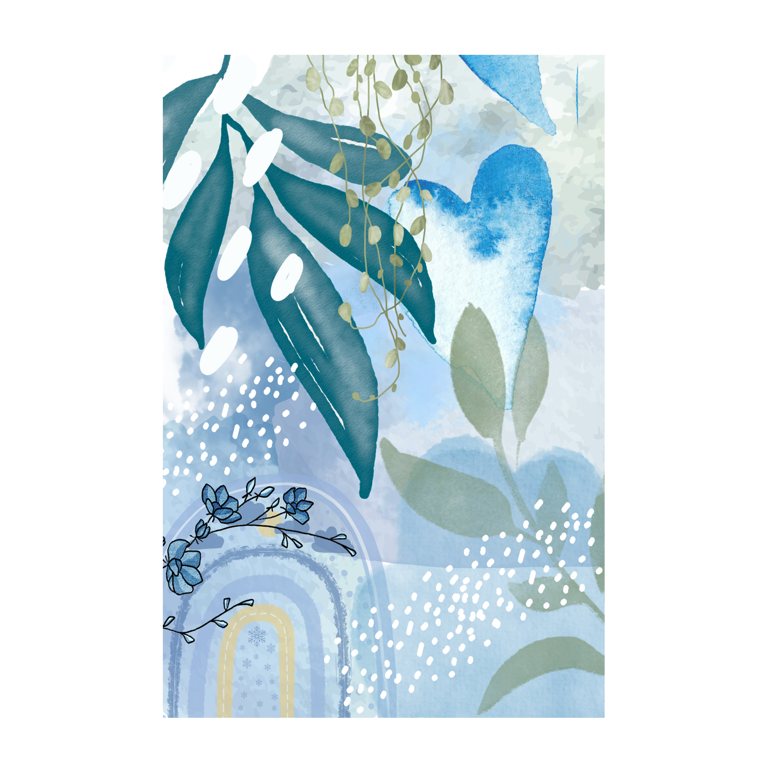 Iceberg Blue, Style B , By Sally Ann Moss |Fine Art Print Poster