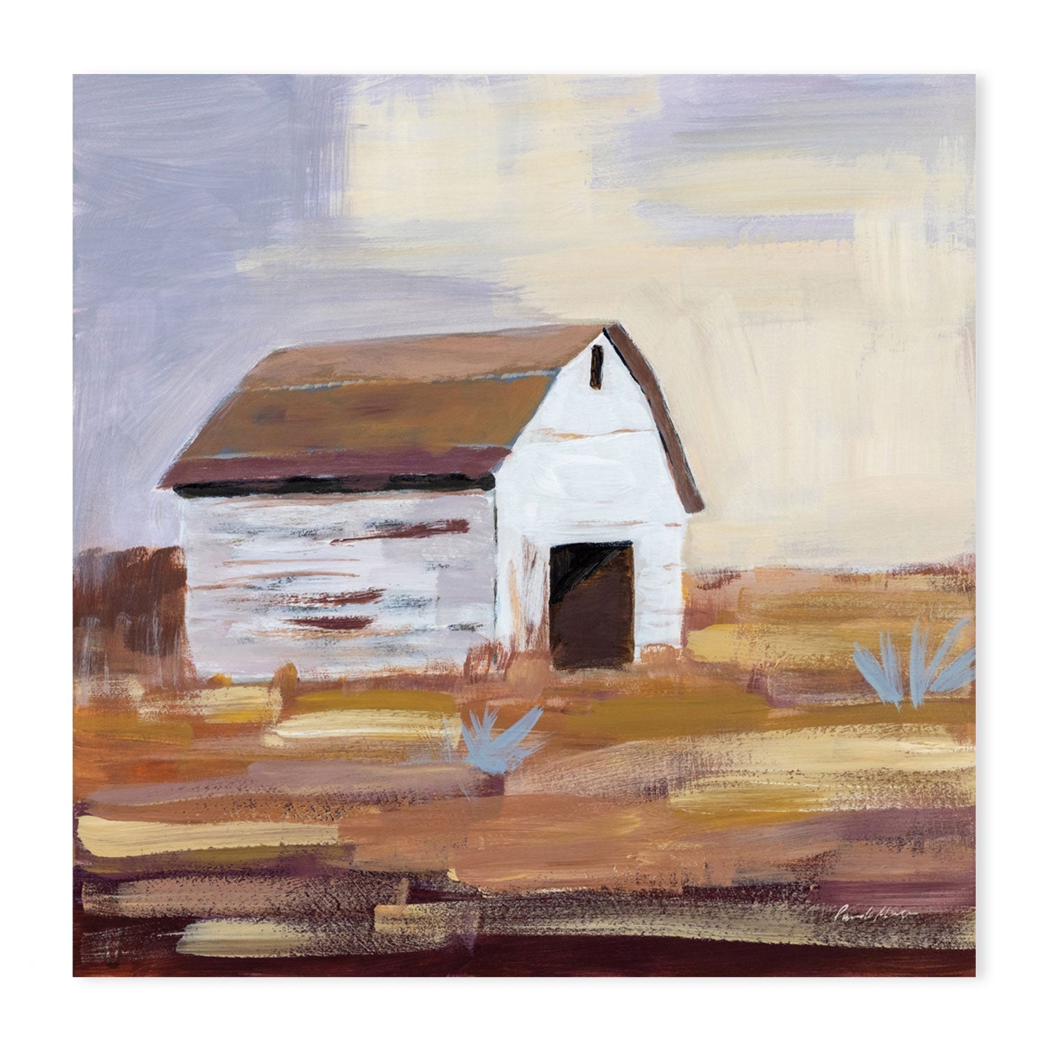 Little White Barn|Canvas Print Poster Wall Art | By Pamela Munger