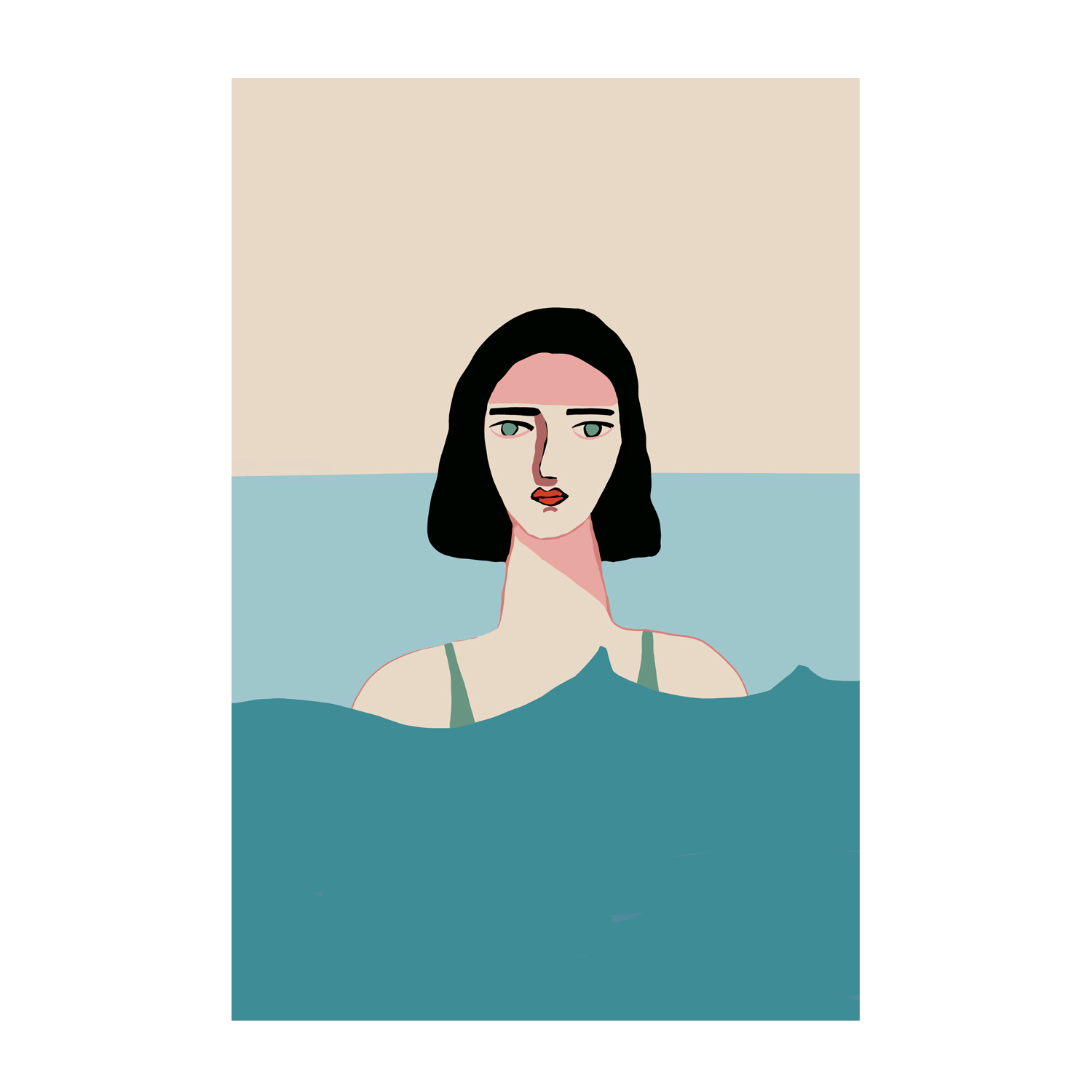 Ocean Lady , By Sharyn Bursic |Fine Art Print Poster Canvas Framed