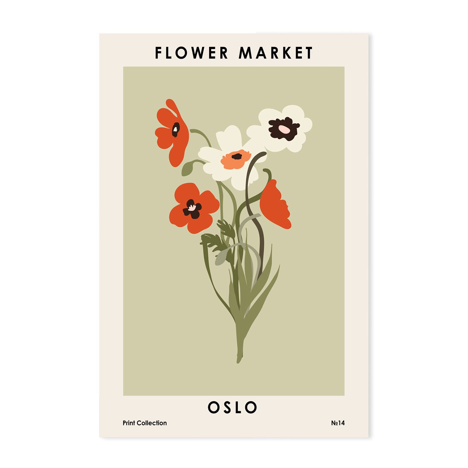 Oslo Flower Market|Canvas Print Poster Wall Art | By Plus X Studio