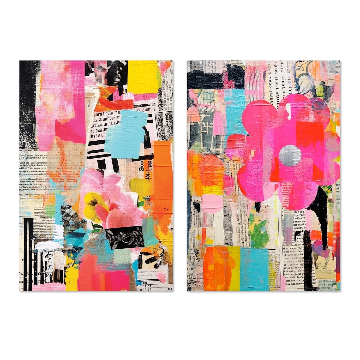 Paper Snippets, Style B & C, Set Of 2 , By Treechild |Fine Art Print