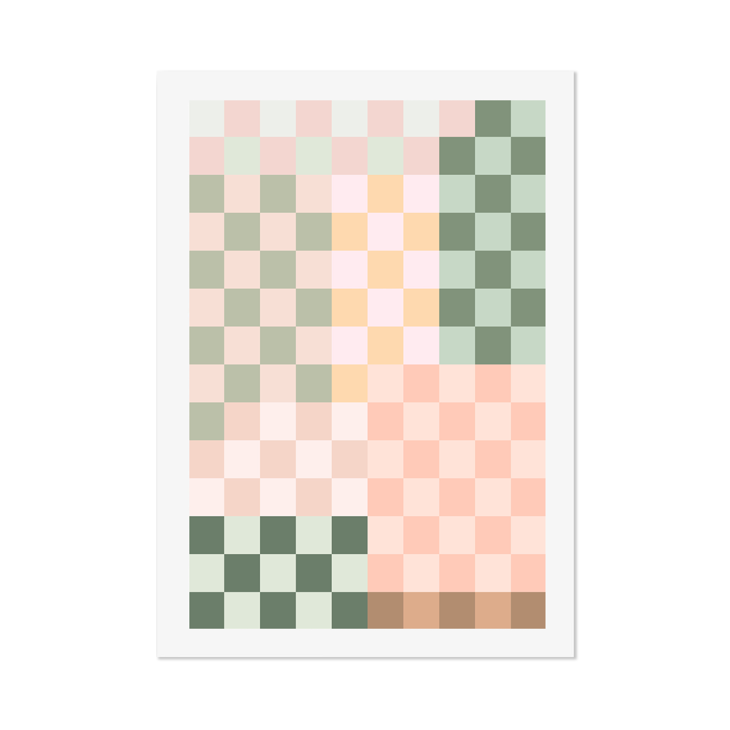 Pastel Checkered Pattern , By Elena Ristova |Fine Art Print Poster
