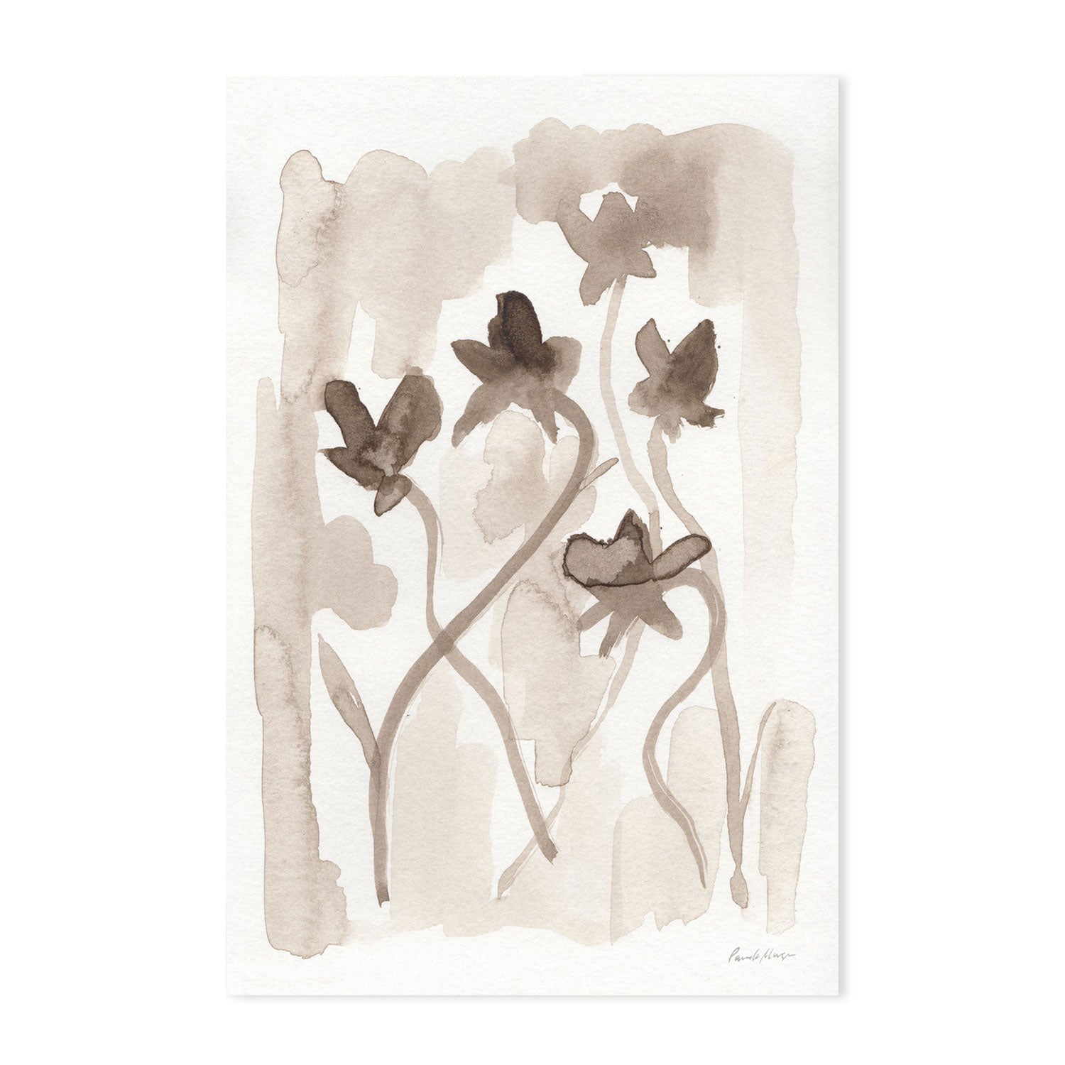 Sepia Florals, Style B , By Pamela Munger |Fine Art Print Poster
