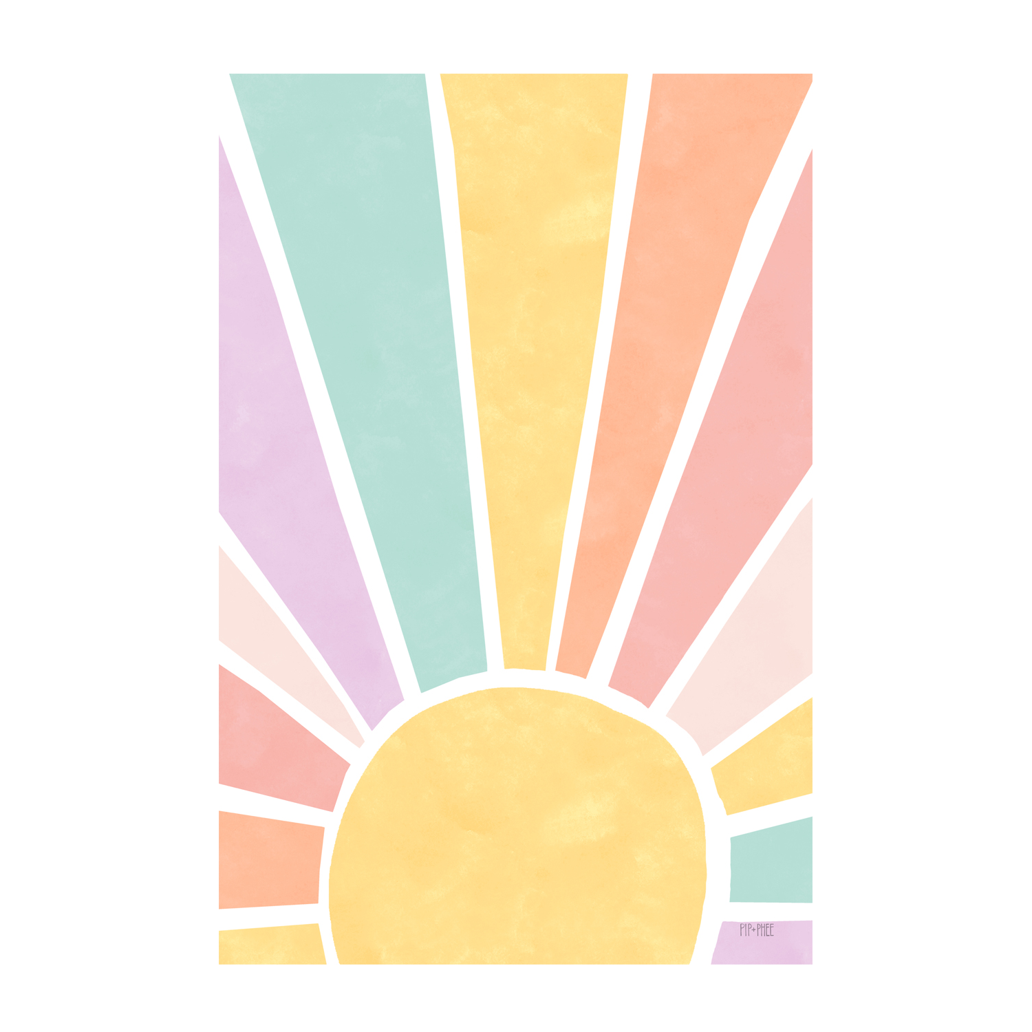 Sunburst Pastel|Canvas Print Poster Wall Art | By Pip and Phee