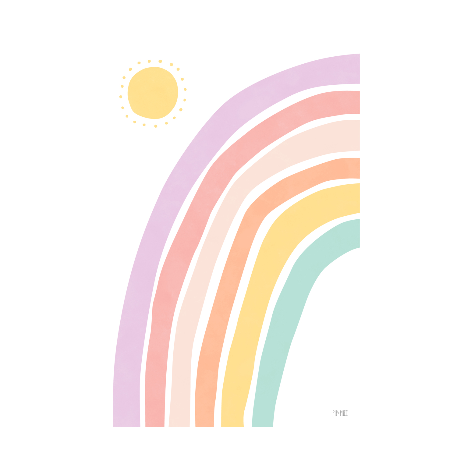 Sunny Rainbow Pastel , By Pip and Phee |Fine Art Print Poster Canvas