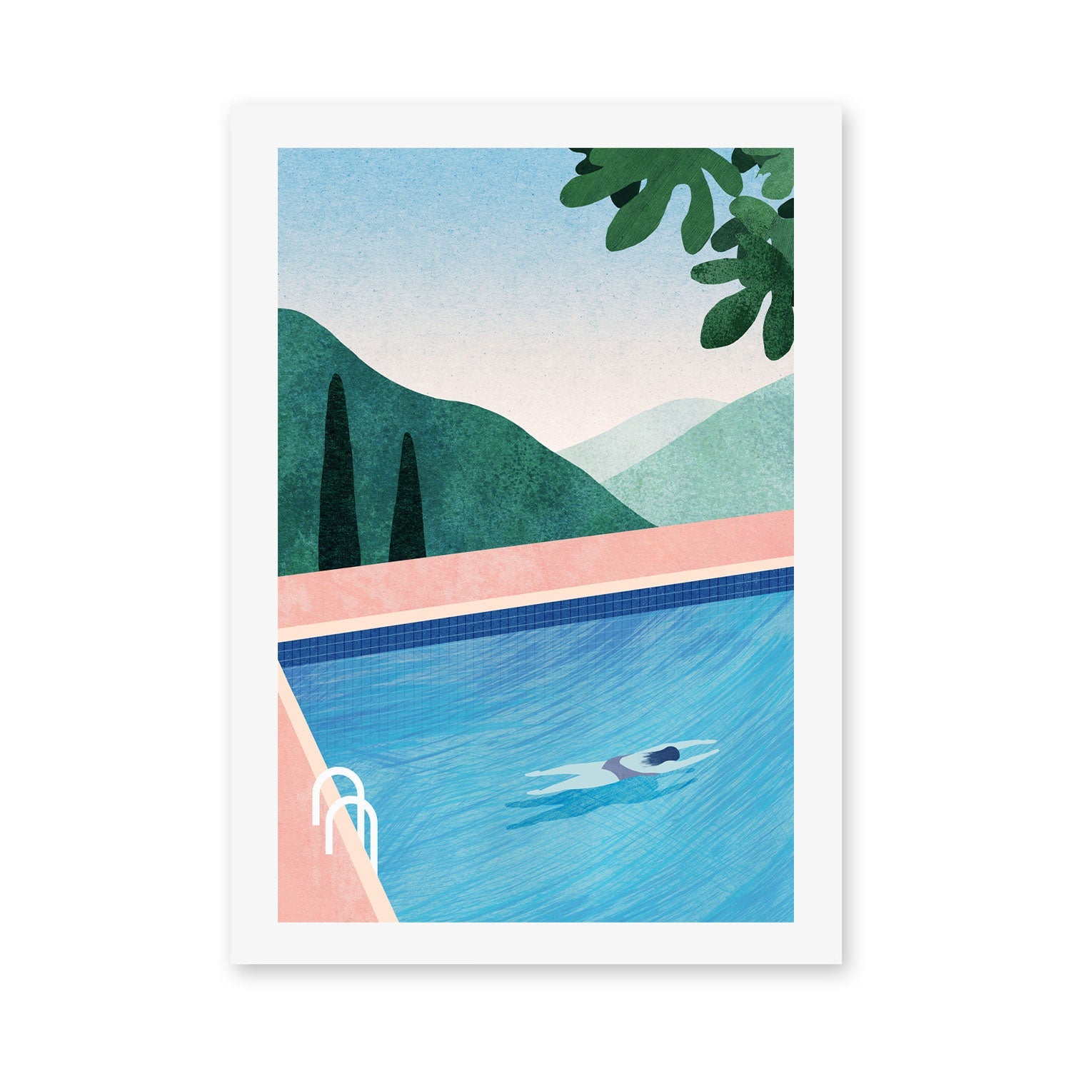 Swimming Pool, Style A |Fine Art Print Poster Canvas Framed