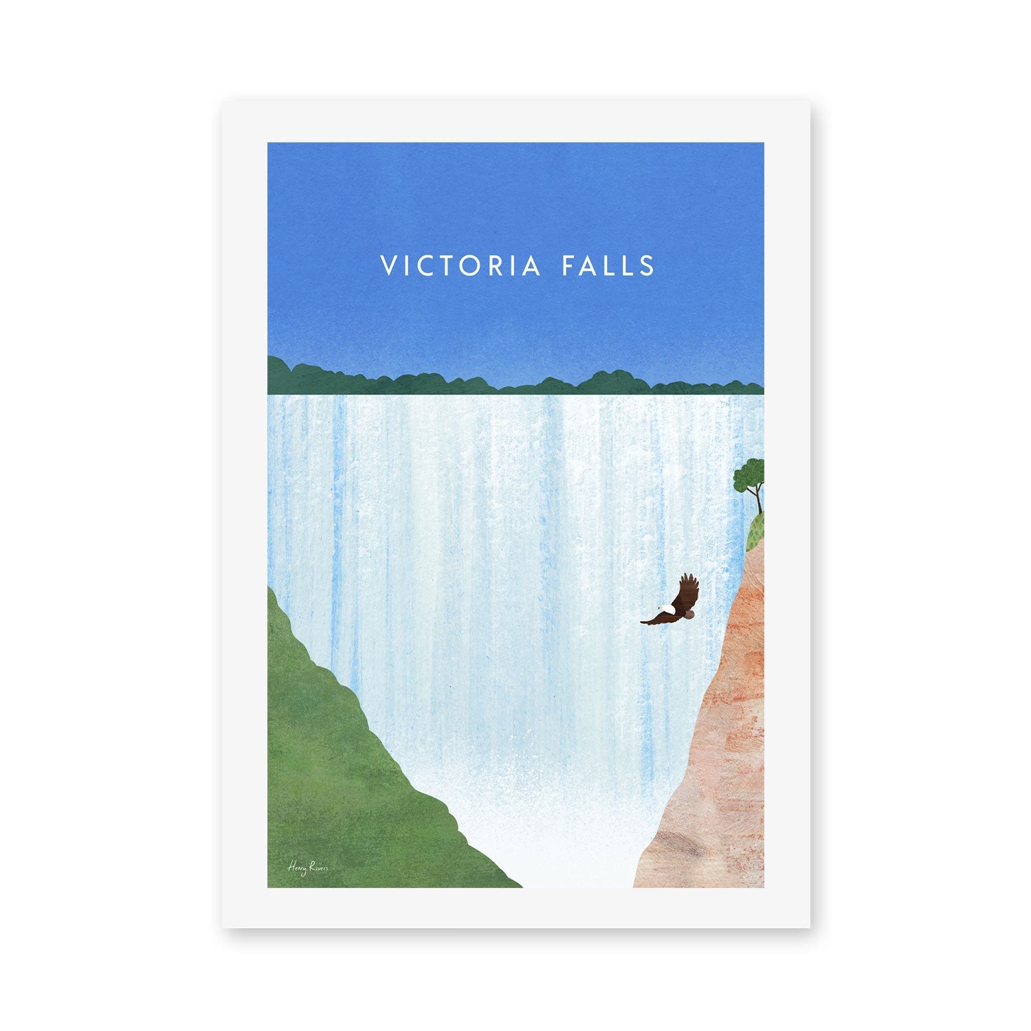Victoria Falls , By Henry Rivers |Fine Art Print Poster Canvas Framed
