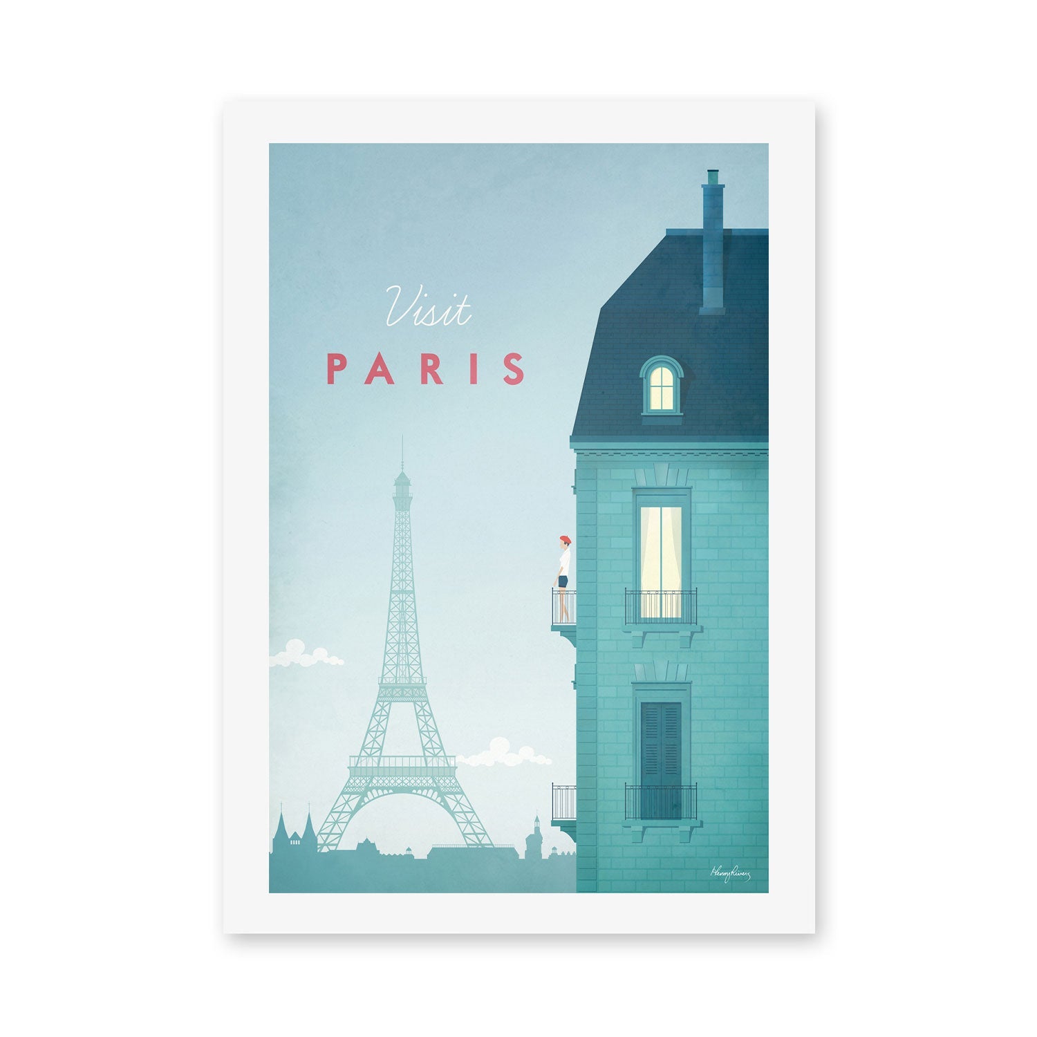 Visit Paris, France|Canvas Print Poster Wall Art | By Henry Rivers
