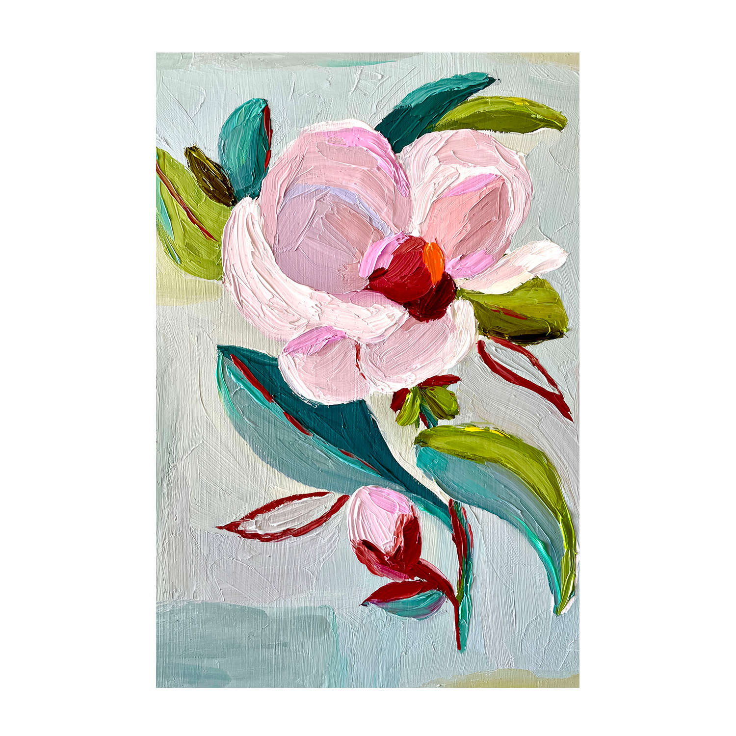 Wild Bloom On Grey , By Kelly Angelovic|Canvas Print Poster Wall Art
