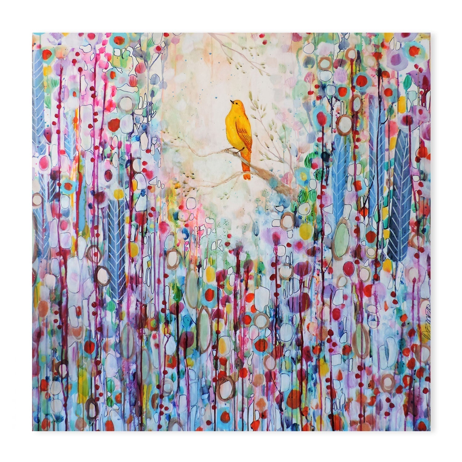 Yellow Bird, Style A , By Sylvie Demers |Fine Art Print Poster Canvas